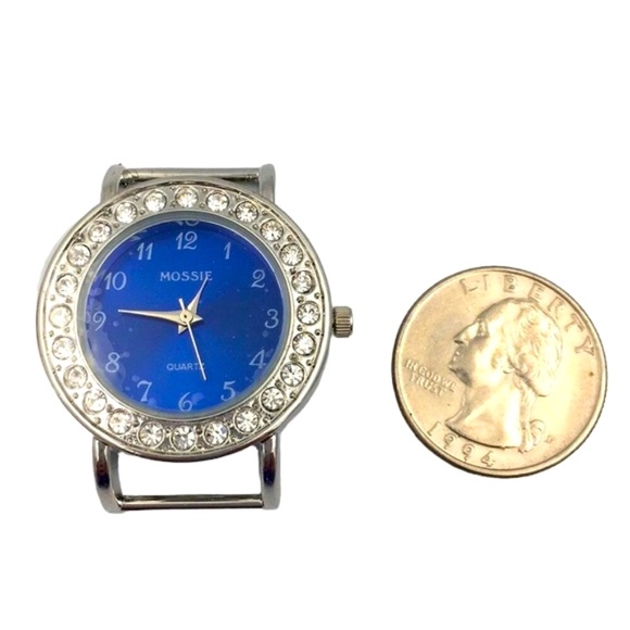 Mossie | Accessories | Mossie Round Blue W Faux Diamonds Face Watch ...